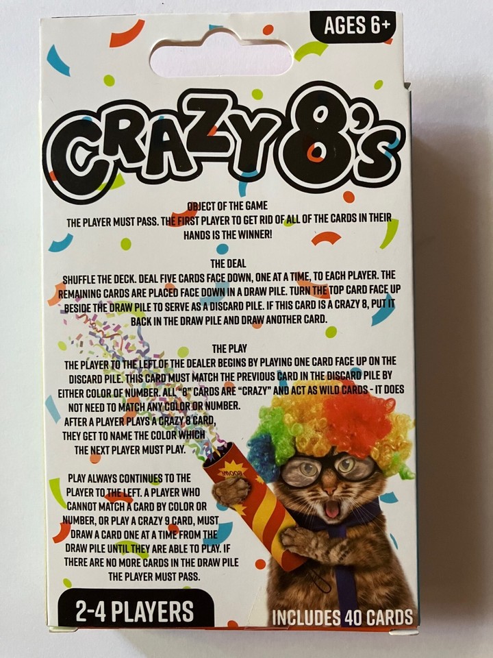CRAZY 8S CARD GAME | eBay
