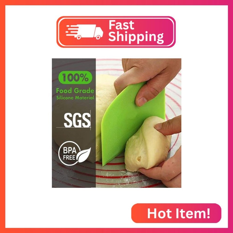 SURDOCA Dough Scraper Bench Scraper - 3P 4.7x3.7" Plastic Flexible Bowl ...