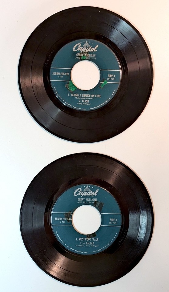 Gerry Mulligan and His Ten-Tette 45 RPM Chet Baker 1953 EP vinyl 7" EBF ...