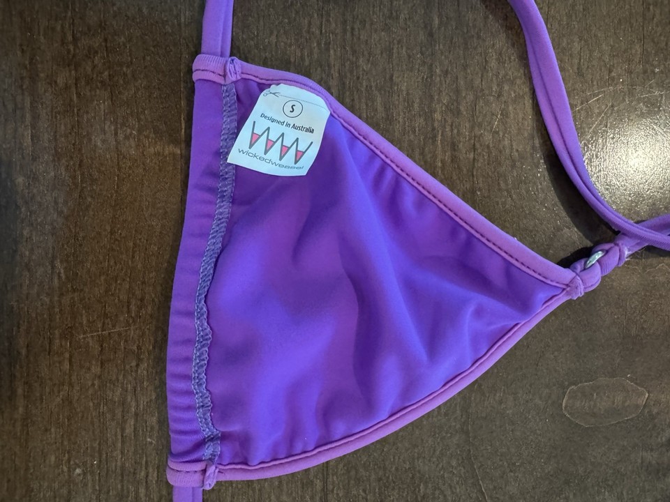 Wicked Weasel Purple/Light Purple Triangle Top, Matt Lycra, Size Small ...
