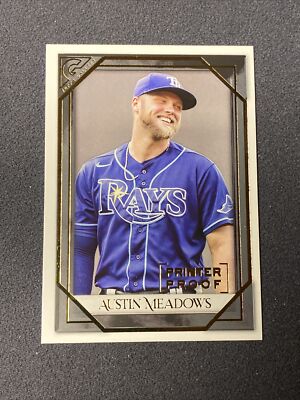 2021 Topps Gallery Baseball Printer Proof Austin Meadows #163 Tampa Bay ...