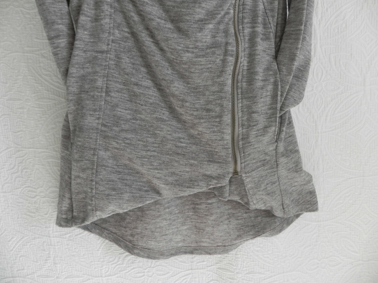 Sweet Rain Sweater Jacket Off Center Full Zip Pockets Hi-Low Size M ...