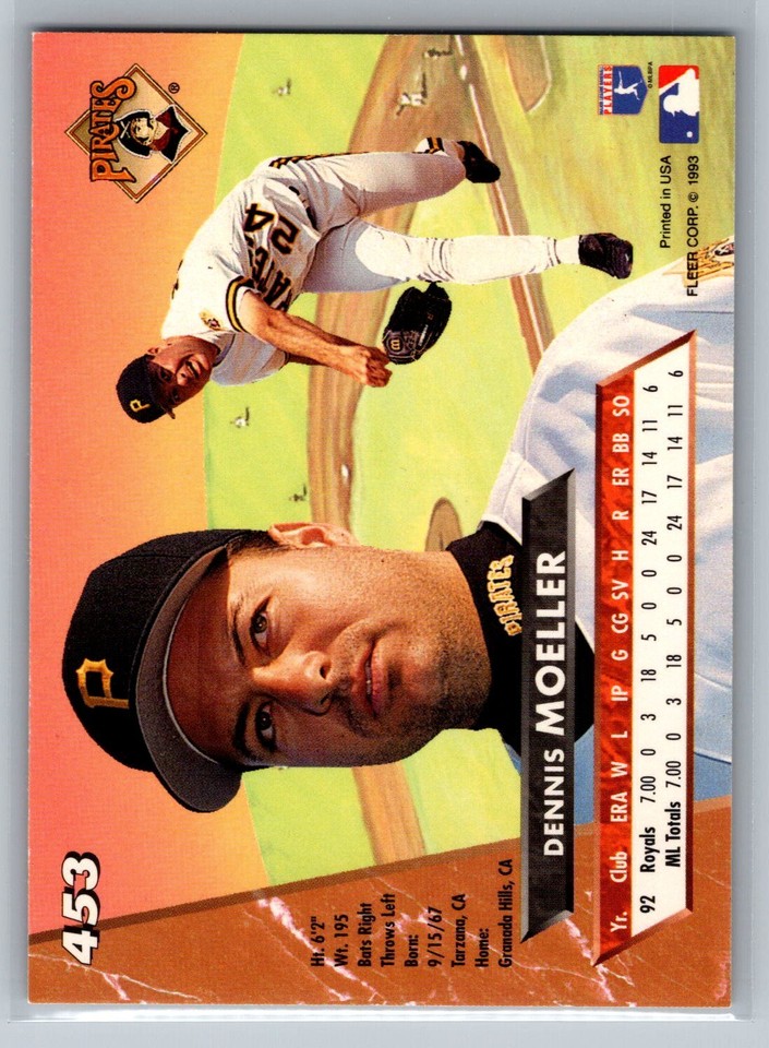 Dennis Moeller 1993 Ultra Rookie BASEBALL #453 Pittsburgh Pirates RC | eBay