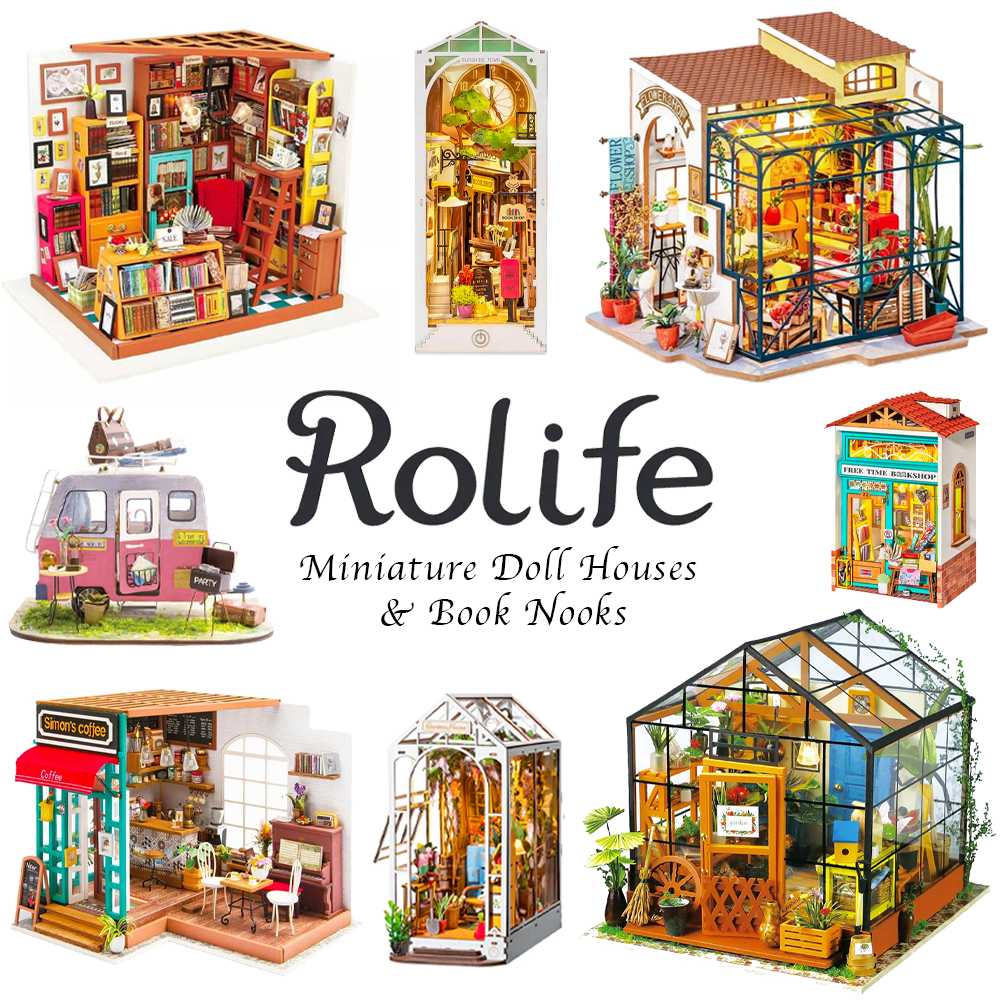 Rolife 3D Wooden Miniature Doll Houses, Book Nooks, Flower House, Cases ...