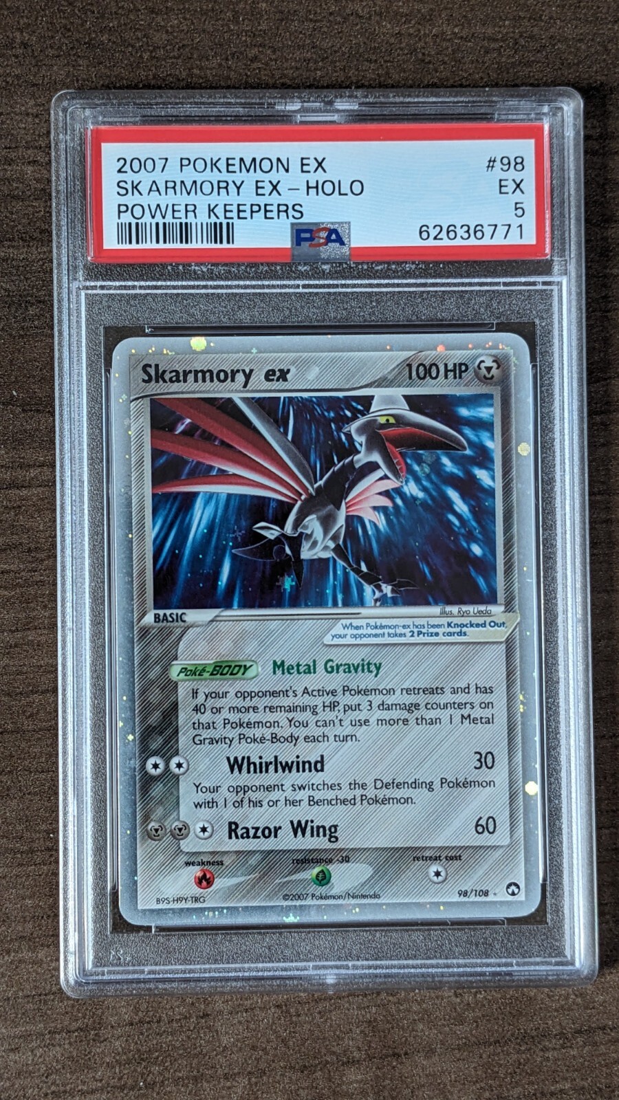 SKARMORY EX 2007 Pokémon #98/108 PSA 5 Power Keepers Holo Foil Graded ...