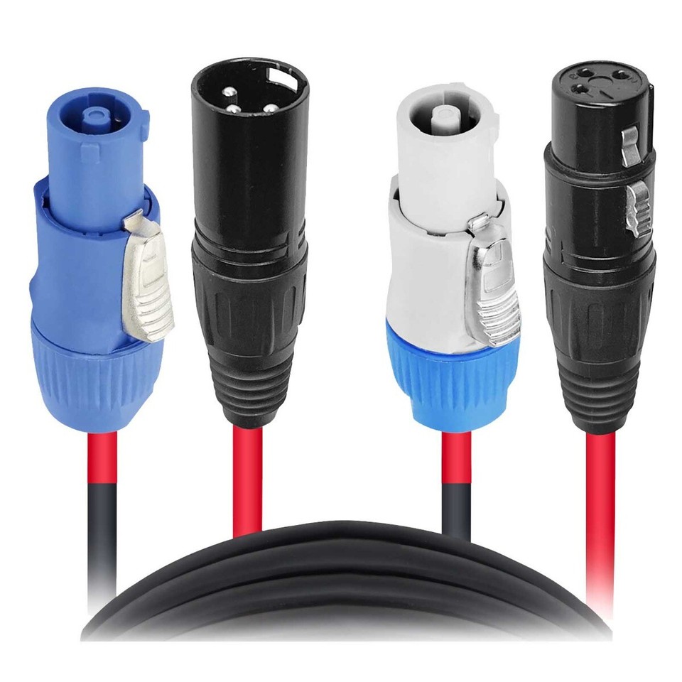 ProX XC-PWC14-XLR10 10FT Gray/XLR-F Connector to Blue/XLR-M Link Cable ...