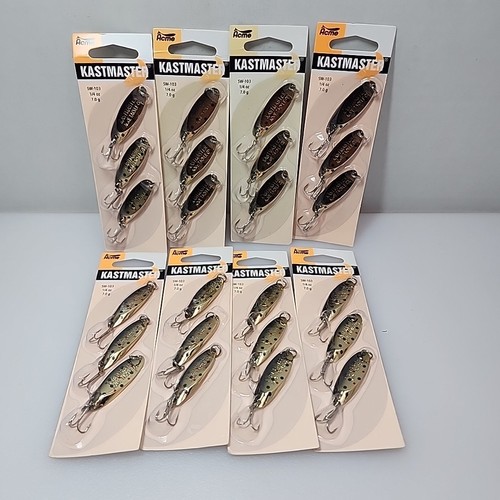 8 Acme Kastmaster 3pk Spoons JIgging spoon Lot 1/4oz Chrome Gold Red ...