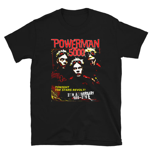 Vtg POWERMAN 5000 band For Fans Cotton Black Full Size Unisex Tee Shirt ...