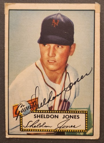 SHELDON JONES Autograph Signed 1952 Topps Baseball Card #130 Died-1991 ...