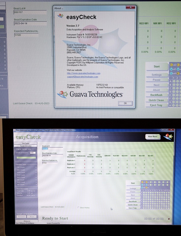 Millipore guava easyCyte 8HT High Throughput Flow Cytometer w/ Laptop ...