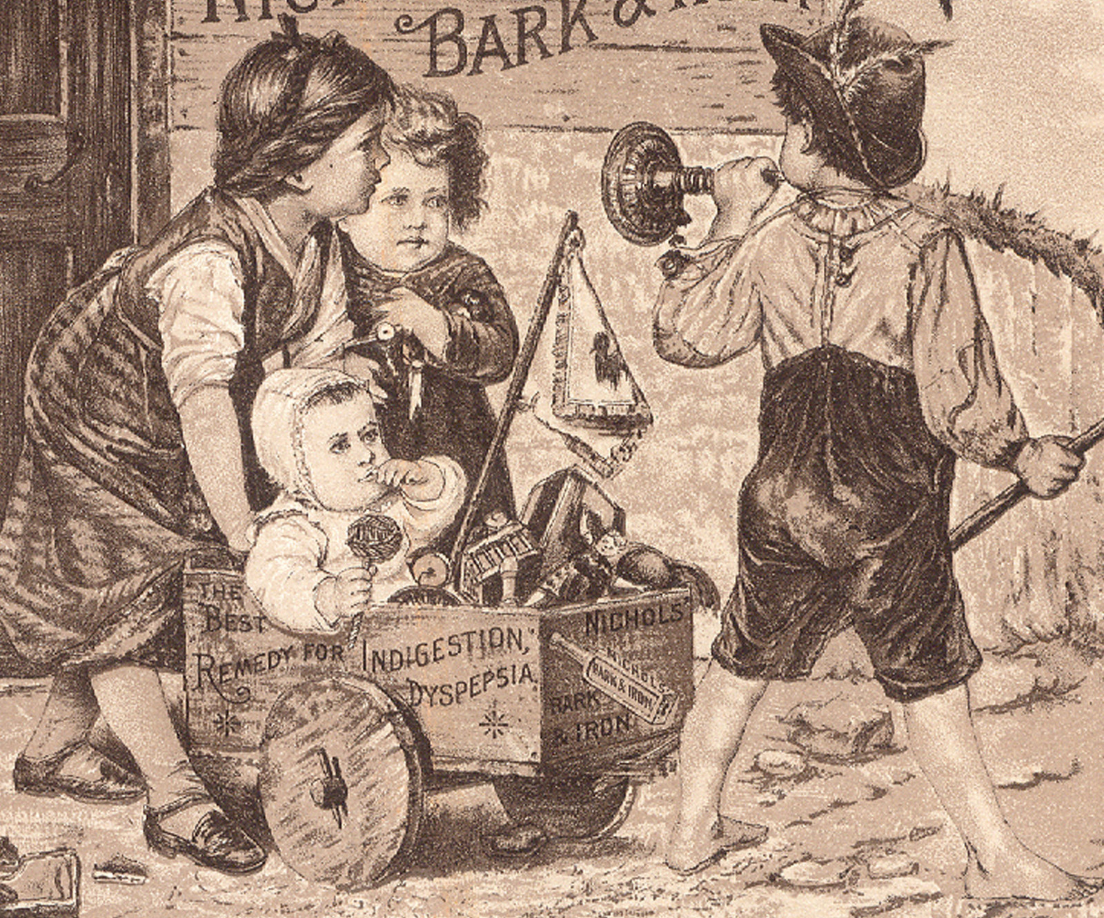 NICHOLS' BARK & IRON REMEDY TRADE CARD, BILLINGS, CLAPP & CO NY ...