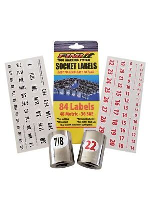 Master Set - Eye Saver Chrome Labels for Socket Sets & Wrenches foil ...