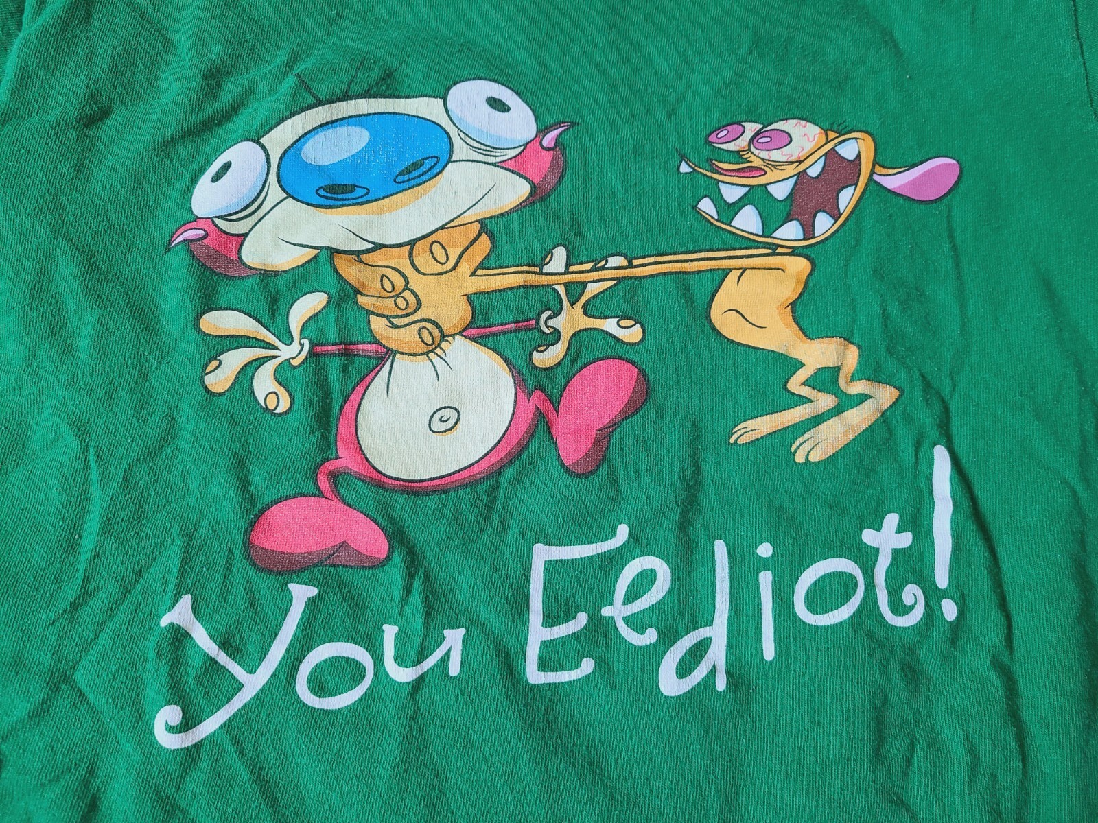 Nickelodeon Ren & Stimpy You Eediot Graphic Green T S… - Gem