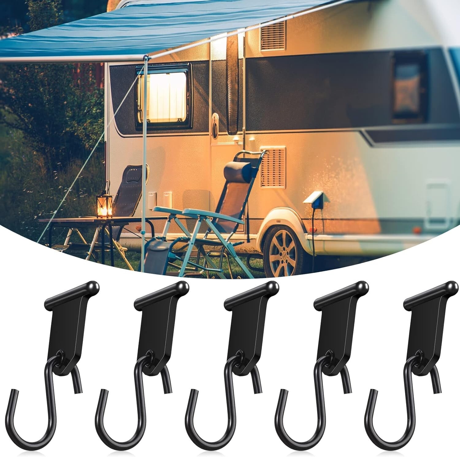 Rv Awning Hooks for Lights Camping Awning Accessory Hangers S Shaped ...