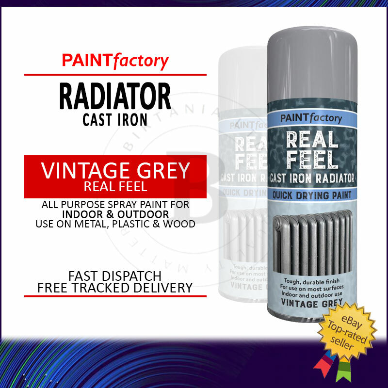 Radiator Spray Paint Grey Heat Resistant Metal Iron Gloss Finish 400ml ...