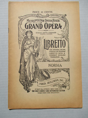 Vintage METROPOLITAN OPERA HOUSE GRAND OPERA: NORMA | eBay