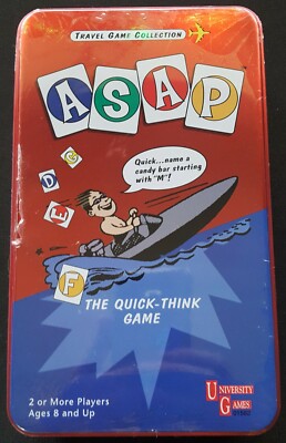 TRAVEL GAME COLLECTION - ASAP-THE QUICK THINK GAME By UNIVERSITY GAMES ...