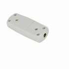 HEAVY DUTY 3 Pin Flex Mains Power Plug Connector White Cable Jointer ...