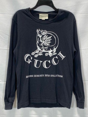 Gucci Mens Black Dragon Graphic Long Sleeve T-shirt Size Small | eBay