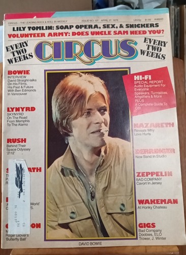 CIRCUS Magazine April 27 1976 Bowie, Lenard Skynyr, Rush, Sabbath and ...