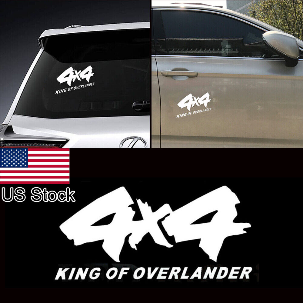 1Pc 18cm White Rear Trunk Window 4x4 KING OF OVERLANDER Decal Vinyl ...