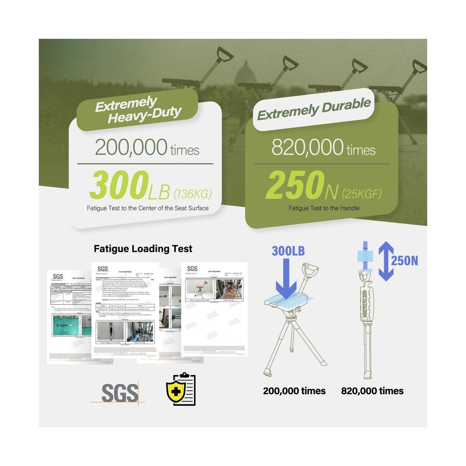 Ta-Da Chair Series 2- Portable Walking Stick, Cane with Seat, Foldable ...