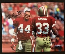 item 3 ROGER CRAIG & TOM RATHMAN Autographed SAN FRANCISCO 49ERS 8x10 ...