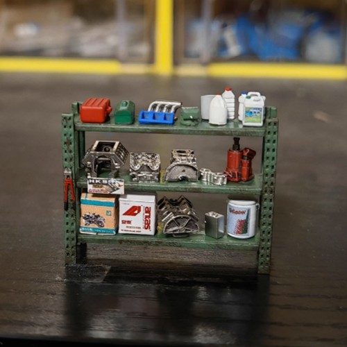 Diorama 1/64 Garage Props Model Repair Workshop Cargo Rack Scene Model ...