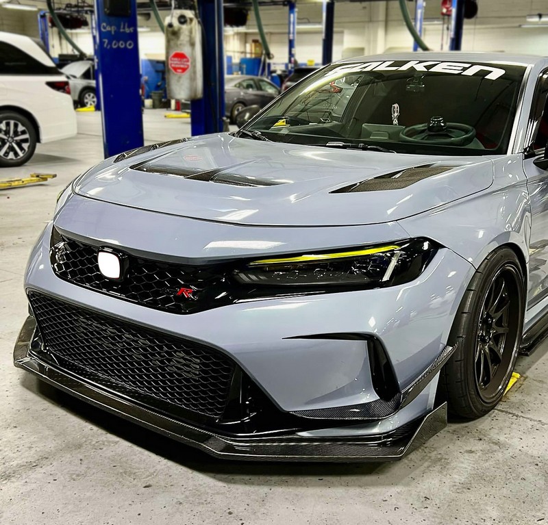 For Honda Civic Typ-R FL5 EPA Design Carbon Fiber Front Bumper Canards ...