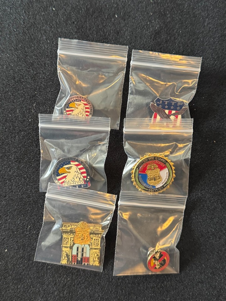 FBI New York 9/11 Memorial and Joint Terrorism Task Force Lapel Pin Set ...