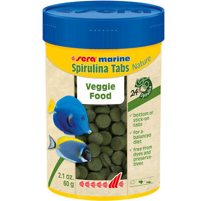 Sera Marine Spirulina Tabs Nature 100mL Saltwater and Reef Fish Food ...