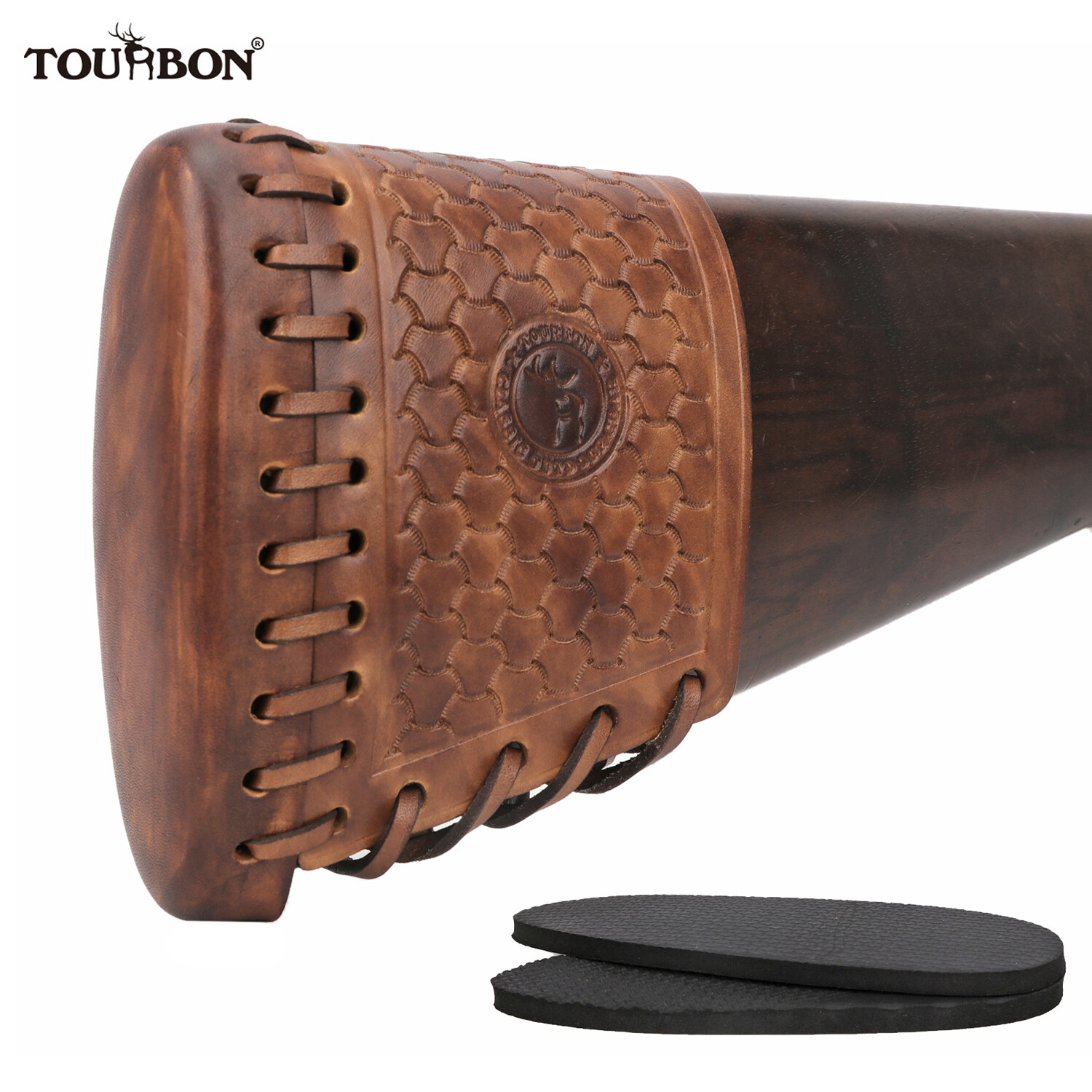 TOURBON Leather Hunting Range Rifle Buttstock Cover Slip on Shotgun ...