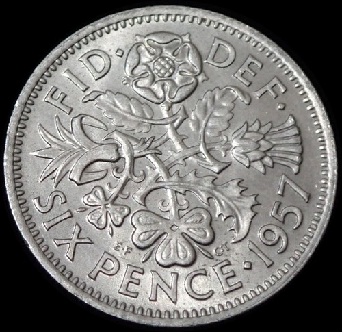 UK 6 Pence 1957 Elizabeth II Sixpence Coin WCA MB1957 | eBay UK