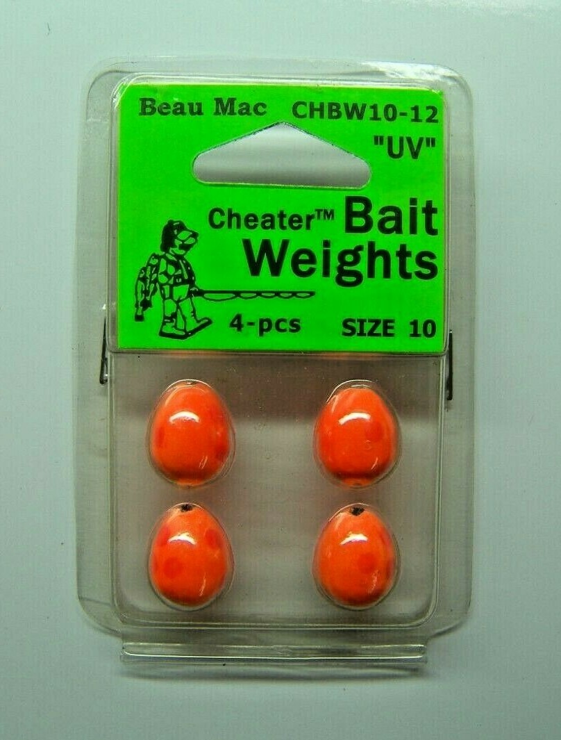 Beau Mac Cheater Bait Weights Trout Salmon Steelhead Fishing 4-pcs size ...