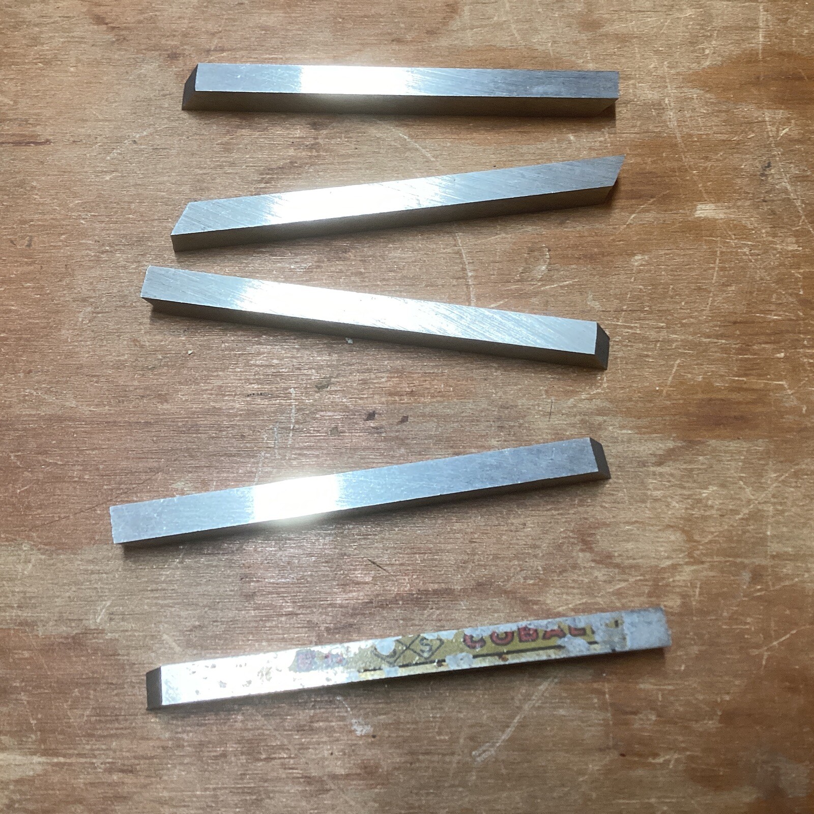 Set of (5) Square HSS Tool Steel Bits 3/16”x 3/16" x 2-1/2" Milling Fly ...