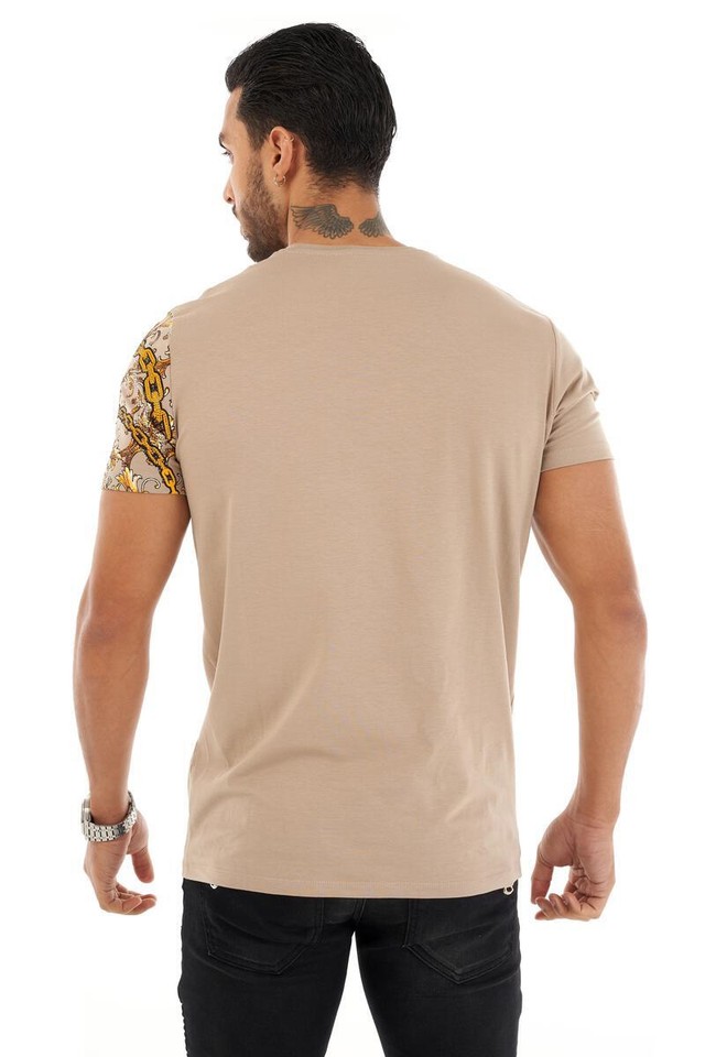 Avenue George V Paris T-Shirt Leopard Men's Beige Shirt Fitted ...