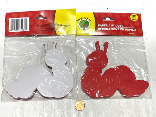 (2) TEACHING TREE PAPER CUT-OUTS - RED CATAPILLAR - 64 COUNT - 5" X 5 ...