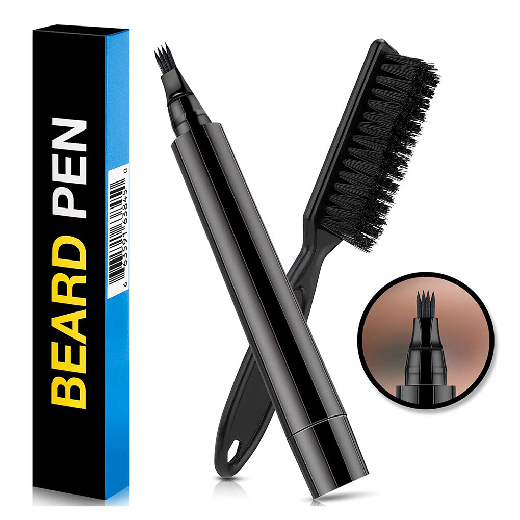 Beard Filling Pen Kit Barber Pencil Brush Salon Facial Hair Engraving ...