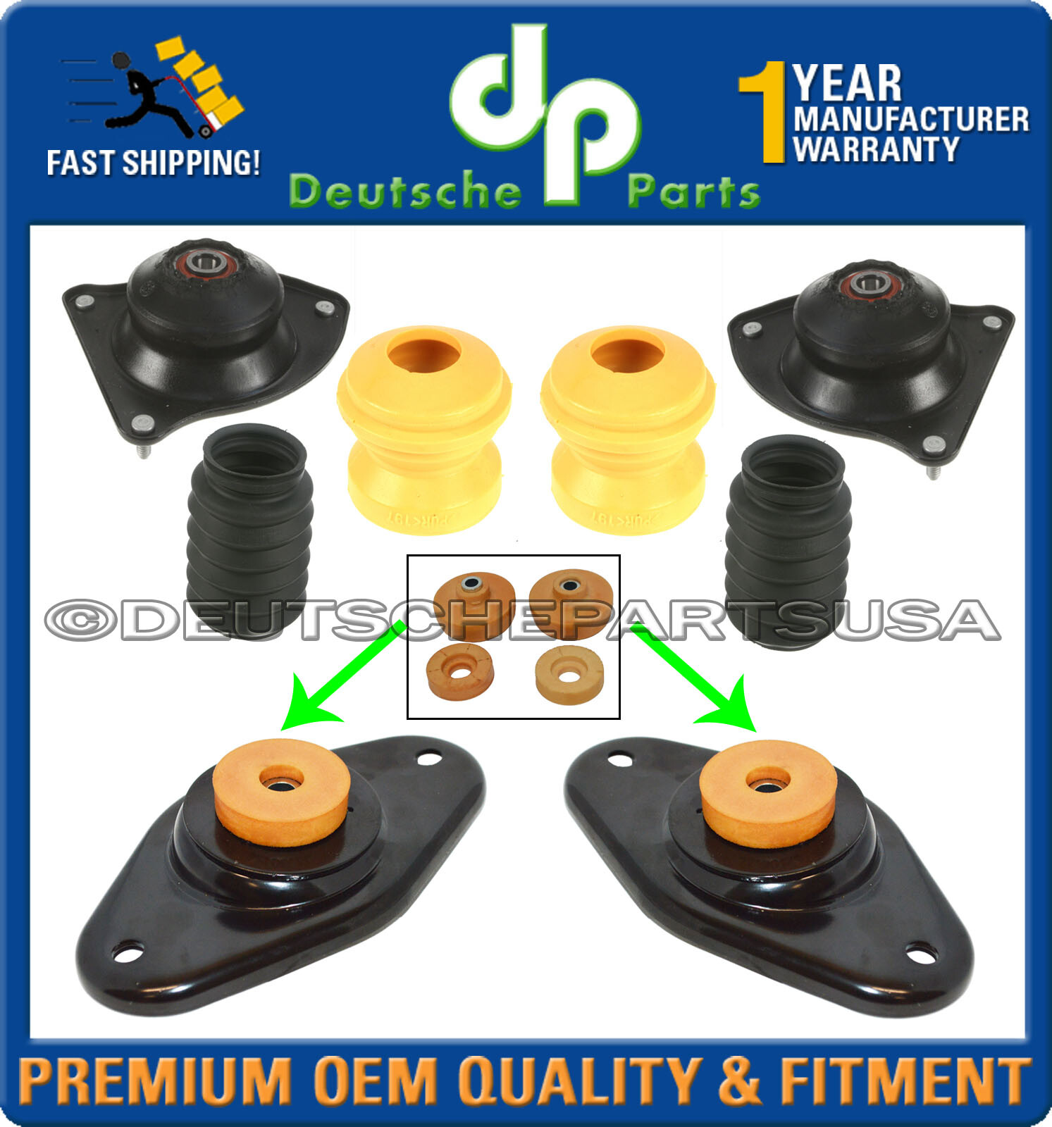 MINI FRONT REAR STRUT SHOCK GUIDE MOUNT MOUNTS BEARING Bushing ...