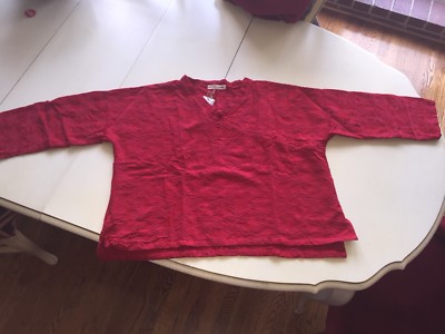 Women's Red Floral Embroidery Chinese Style Top | eBay