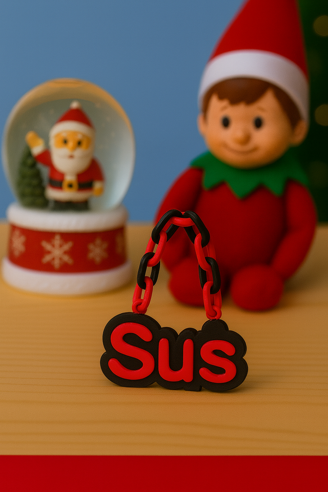 "Sus" Slang Necklace Accessory for Christmas Elf - Fun Holiday Pendant ...