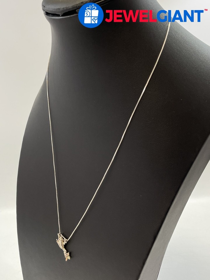 12K YELLOW GOLD STERLING SILVER RSC 24 INCH NECKLACE FROG PENDANT 5.1G ...