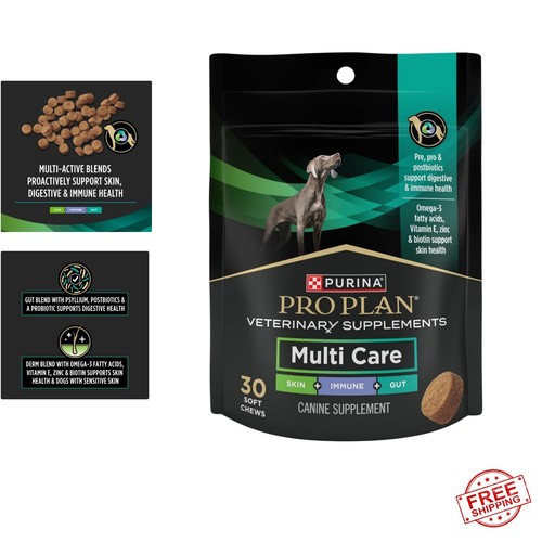 Purina Pro Plan Multi Care Dog Supplements - 30 Soft Chews for Enhanced ...