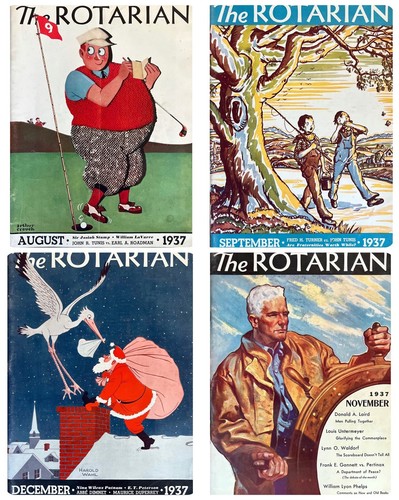 Vintage The Rotarian Magazines 1937 Lot 4 Issues Aug Sep Nov Dec Rotary ...