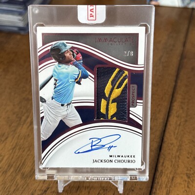Jackson Chourio 2023 Panini Immaculate Baseball 2/8 Patch Auto 1st FOTL ...