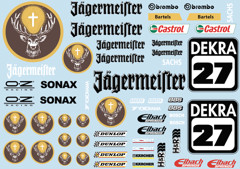 Sticker Decal Sheet for 1/10 Jager on clear vinyl 1533 | eBay