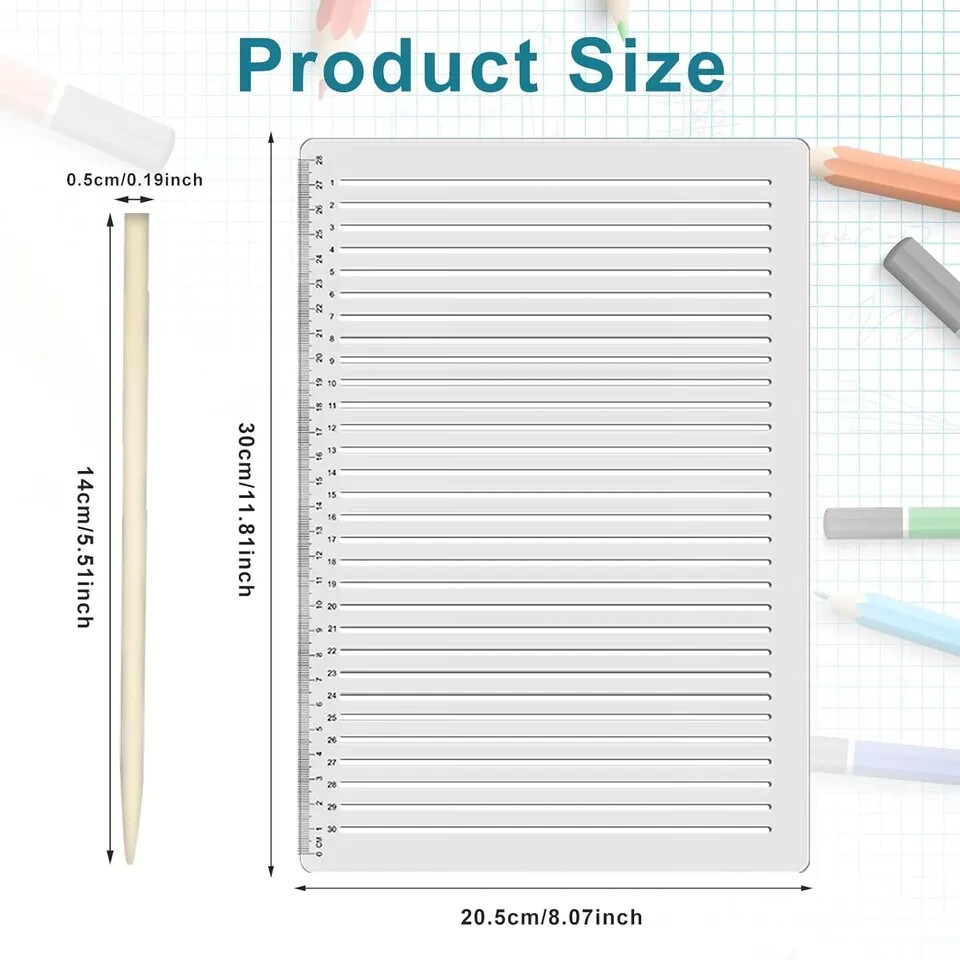 Line Stencil Straight Line Stencil 0.35Inch Spacing Line Plastic ...