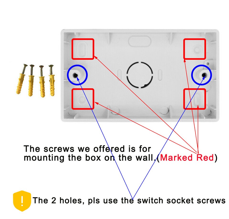 32mm Deep 2 Gang Double Surface Mount Pattress Back Box Wall Socket ...