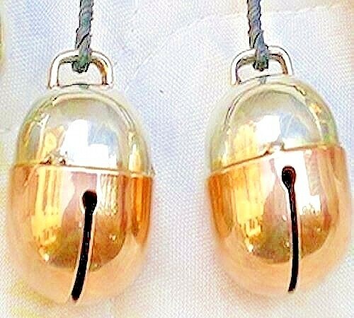 Falconry Bells Pair Two Tensile Acorn Bell (Best L-Copper & Silver) Dog ...