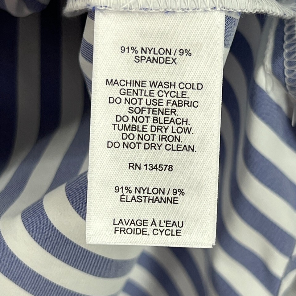 Vineyard Vines Shirt Womens 22 White Blue Banker Striped Performance ...